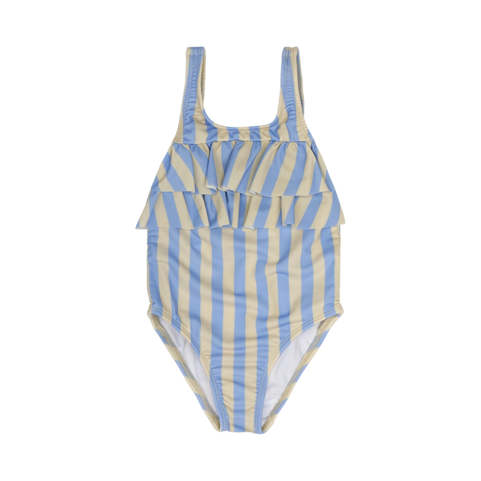 Chest Ruffle Stripes Sesame swimsuit