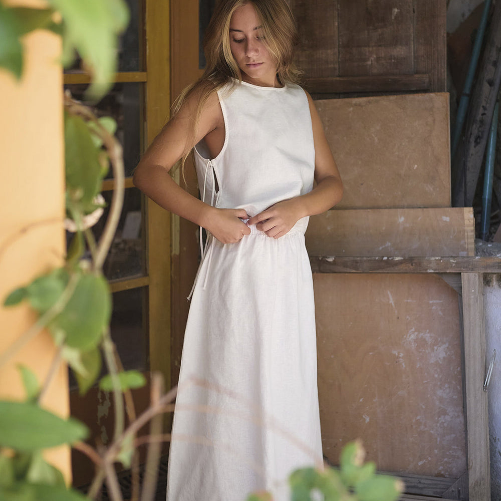 Adult linen skirt Grés